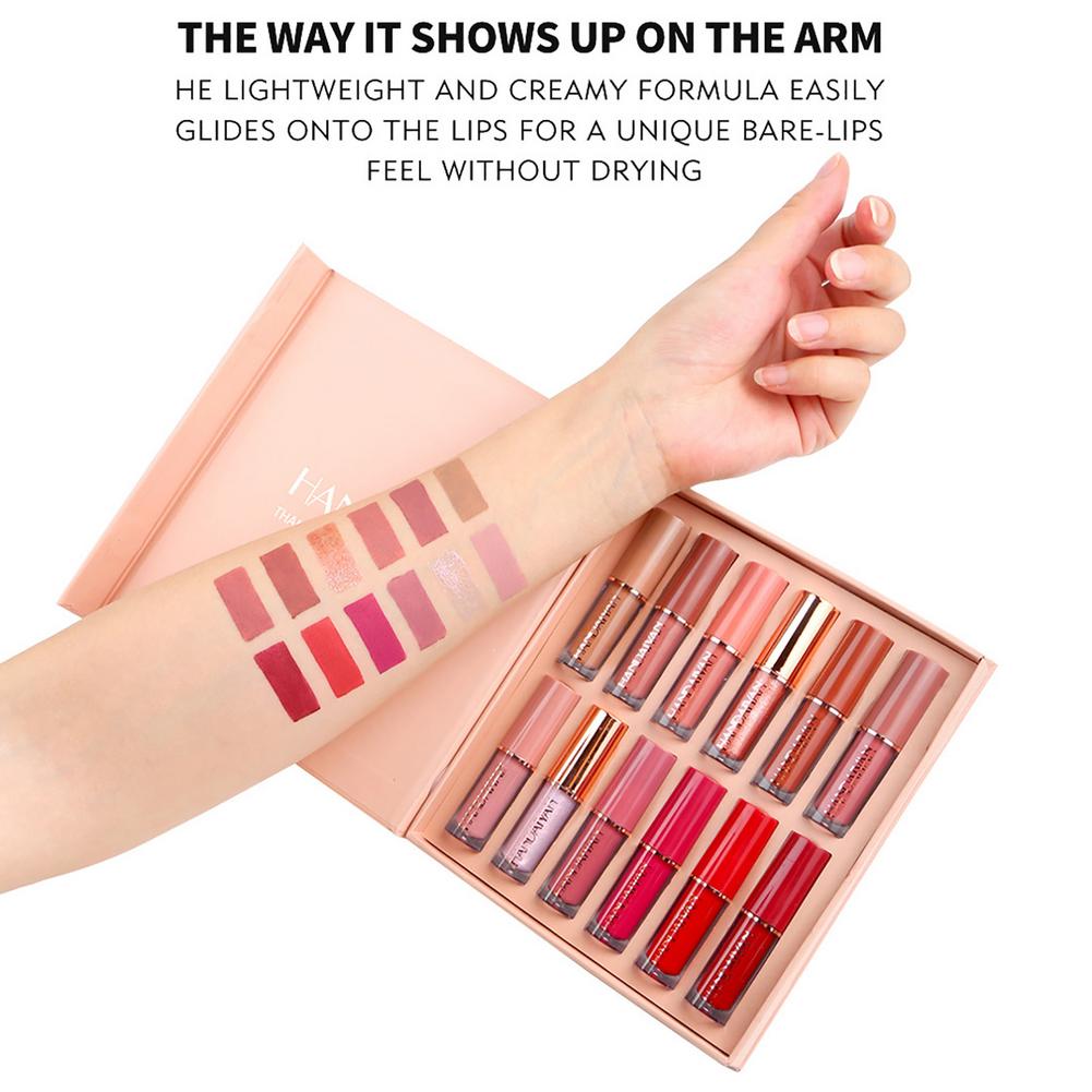 12 Colors HANDAIYAN Matte Liquid Lipstick Set - Trader Pakistan
