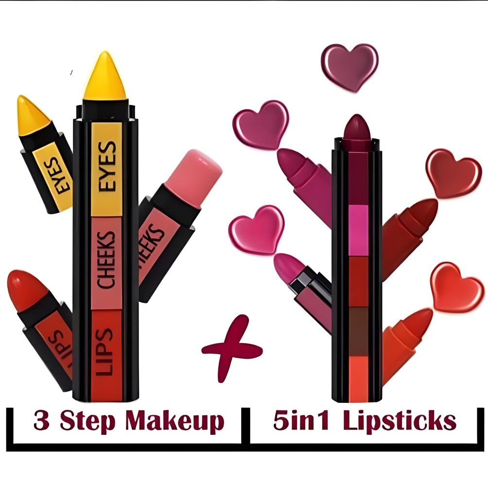 8 in 1 Makeup Deal – 5 in 1 lipstick – 3 in 1 Lip Pen - Trader Pakistan
